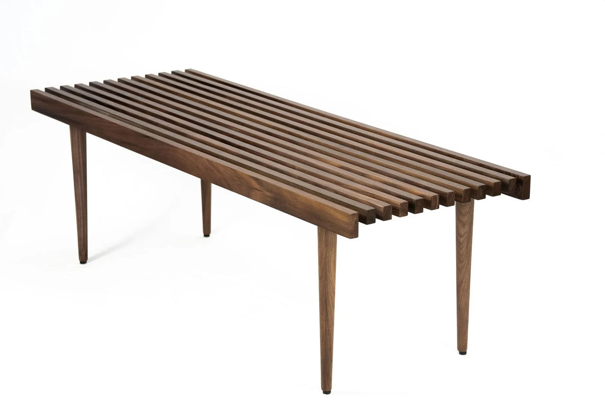 Walnut Slat Bench – Split Level Modern
